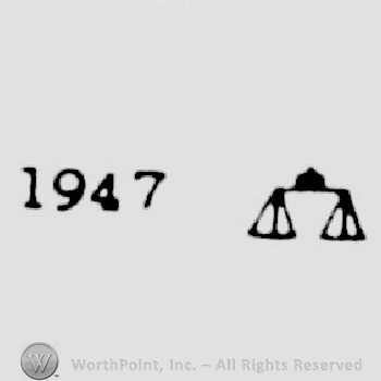 Mark with The number "1947" and a balance. | #37099