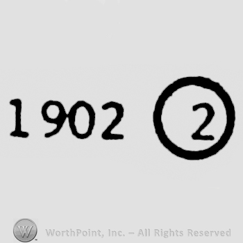 Mark with The numbers "1902 2" and a circle. | #37423