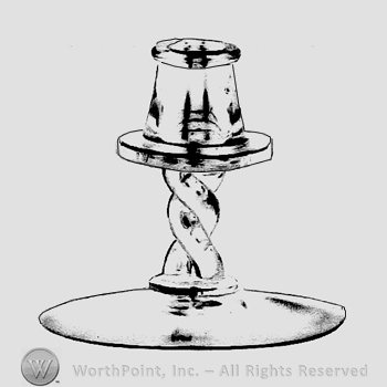 Mark with Glass pattern: Twist Stem; candlestick. | #376457