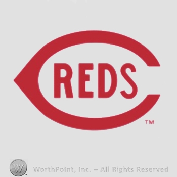 Mark with Cincinnati Reds sport logo: REDS inside | #384849