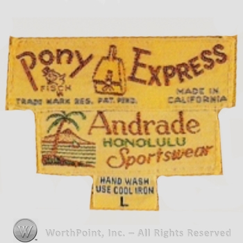 Mark with Clothing label : Pony Express . | #386983