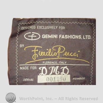 Mark with Clothing label : Emilio Pucci. | #403196