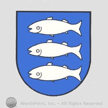 Mark with Shield with three fish. | #413517
