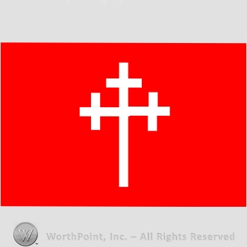 Mark with Red flag with a white cross crosslet. | #440083