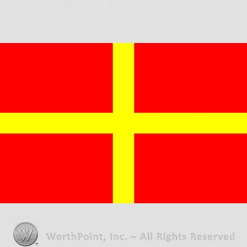 Mark with Red flag with a yellow cross. | #441109