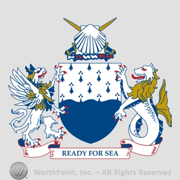 Mark with Heraldry: White-Blue shield held up two | #458334