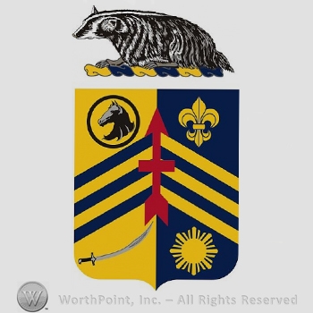 Mark with Heraldry: Yellow-Blue shield with three | #461414