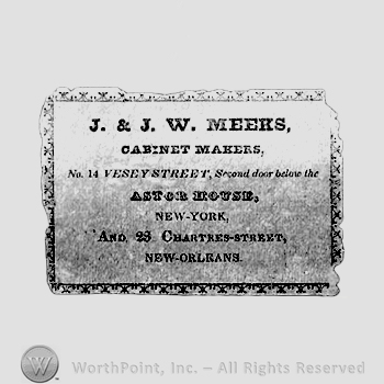 Mark with "J. & J. W. Meeks, Cabinet Makers, No. | #462533