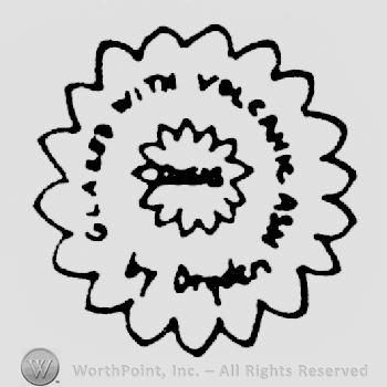 Mark with Two flower shapes and the word | #4747