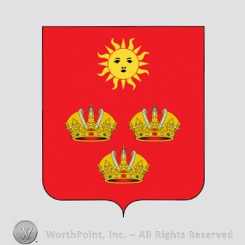 Mark with Heraldry: A shield with a sun and three | #490802