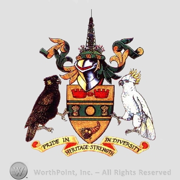 Mark with Heraldry: Yellow shield with a green | #493946