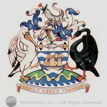 Mark with Heraldry: White-Blue wave stripes | #493967