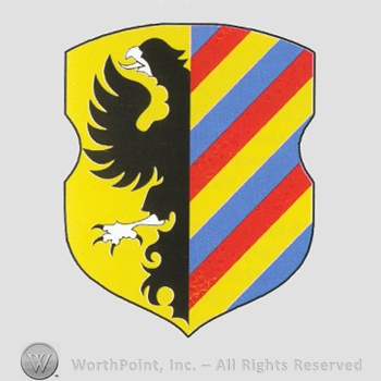 Mark with Heraldry: Yellow-Yellow/Blue/Red shield | #494239