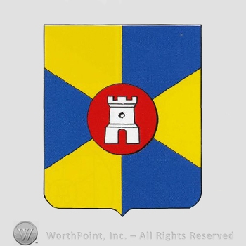 Mark with Heraldry: Yellow-Blue gyronny divided | #497790