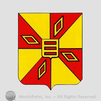 Mark with Heraldry: Red-Yellow gyronny divided | #497878