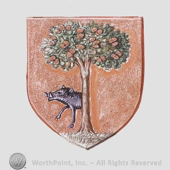 Mark with Heraldry: Orange shield containing a | #497993
