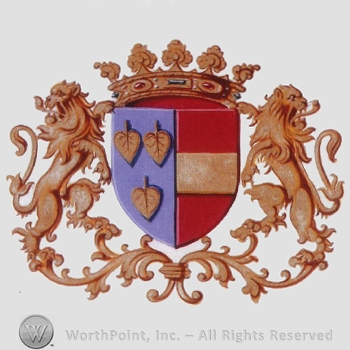 Mark with Heraldry: Purple-Red shield containing | #498127