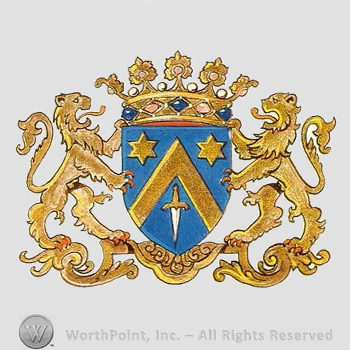 Mark with Heraldry: Teal shield containing a | #498223