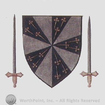 Mark with Heraldry: Gray-Black gyronny shield | #498293