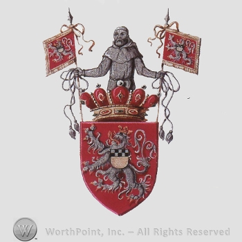 Mark with Heraldry: Red shield conyaining a gray | #498416