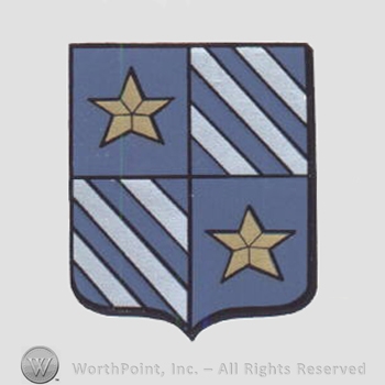 Mark with Heraldry: Primarily blue checker shield | #498429