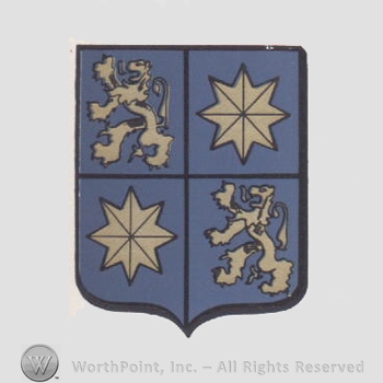 Mark with Heraldry: Primarily blue checker shield | #499070