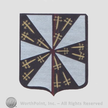 Mark with Heraldry: Black-Gray gyronny shield | #499130