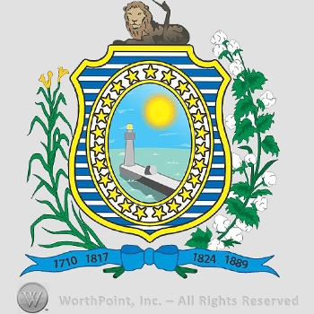 Mark with Heraldry: White-Blue striped shield | #501300