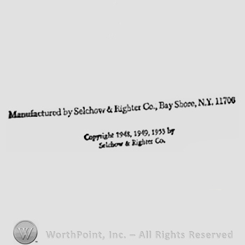 Mark with Words "MANUFACTURED BY SELCHOE&RIGHTER | #503501