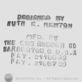 Mark with Text "DESIGNED BY RUTH E. NEWTON/MFD.BY | #503545