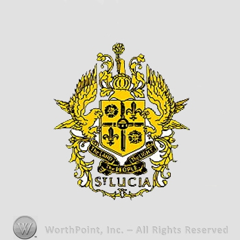 Mark with Heraldry: torch, hand,, helmet, shield, | #522686