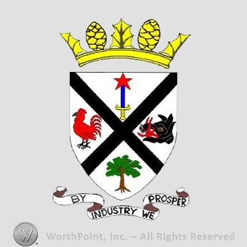 Mark with Heraldry: crown, shield, black saltire, | #522769