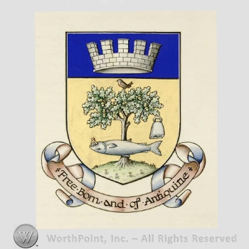 Mark with Hearaldry: shield, crown, tree, bird, | #522782