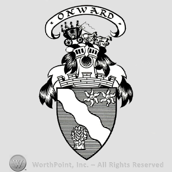 Mark with Heraldry: motto "onward", horse drawn | #523032