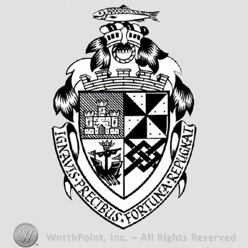 Mark with Heraldry: fish, helmet, crown, castle, | #523066