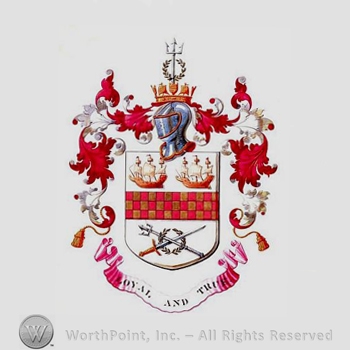 Mark with Heraldry: A trident with a wreath over | #524671