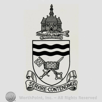 Mark with Heraldry: A church atop a pike above a | #524678