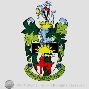 Mark with Heraldry: A rampant dog holding a | #524803