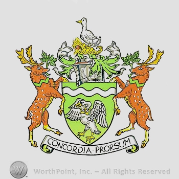 Mark with Heraldry: A duck on a cornucopia above | #524883