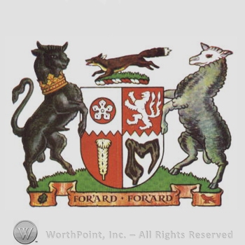 Mark with Heraldry: A running fox atop a shield | #525034