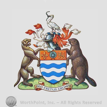 Mark with Heraldry: A cormorant holding an eel in | #526626