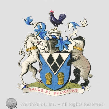 Mark with Heraldry: rooster, crown, helmet, | #526781