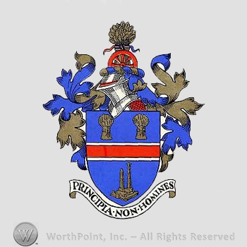 Mark with Heraldry: wheat sheaf, wheel, shield, | #526787