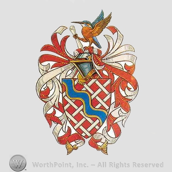 Mark with Heraldry: kingfisher bird, parchment, | #526792