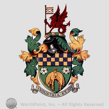 Mark with Heraldry: wyvern, flag, castle, helmet, | #526821