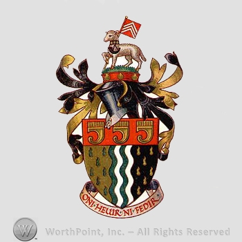 Mark with Heraldry: lamb, flag, blowing horn, | #527319