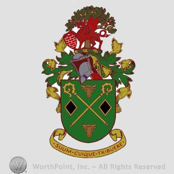 Mark with Heraldry: oak tree, dragon, brick wall, | #527356