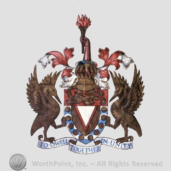 Mark with Heraldry: torch, hand, helmet, shield, | #527358