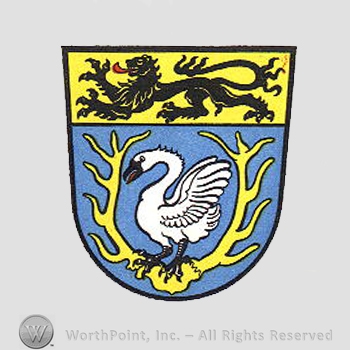 Mark with Heraldry: shield, lion, swan, antlers. | #531320