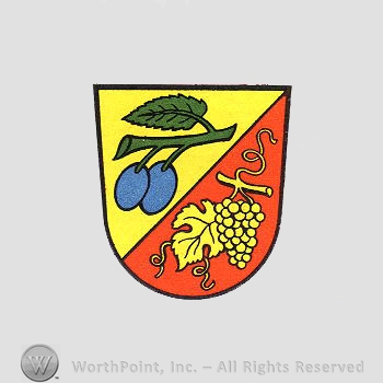 Mark with Heraldry: shield, prunes, grapes. | #531412